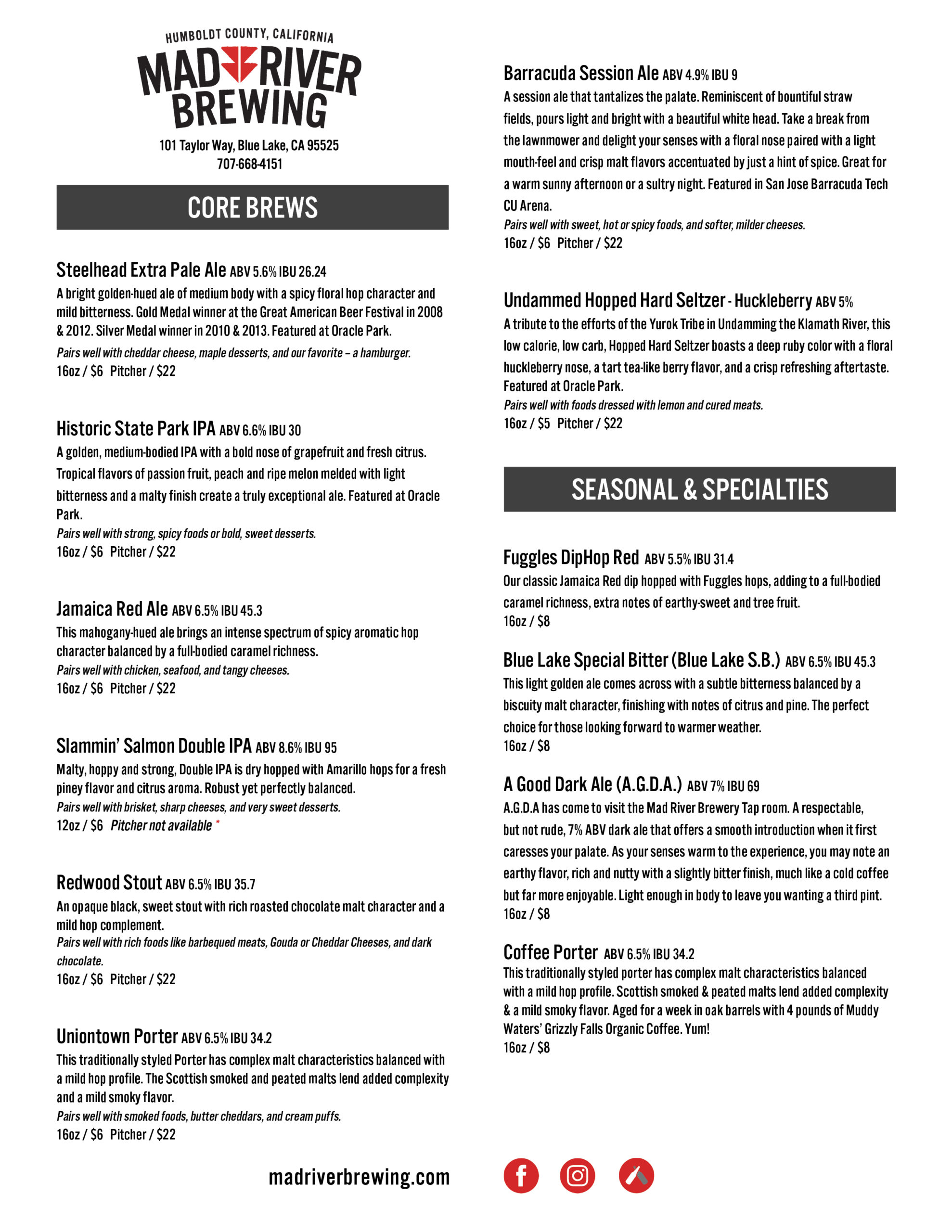 TAP ROOM – Mad River Brewing