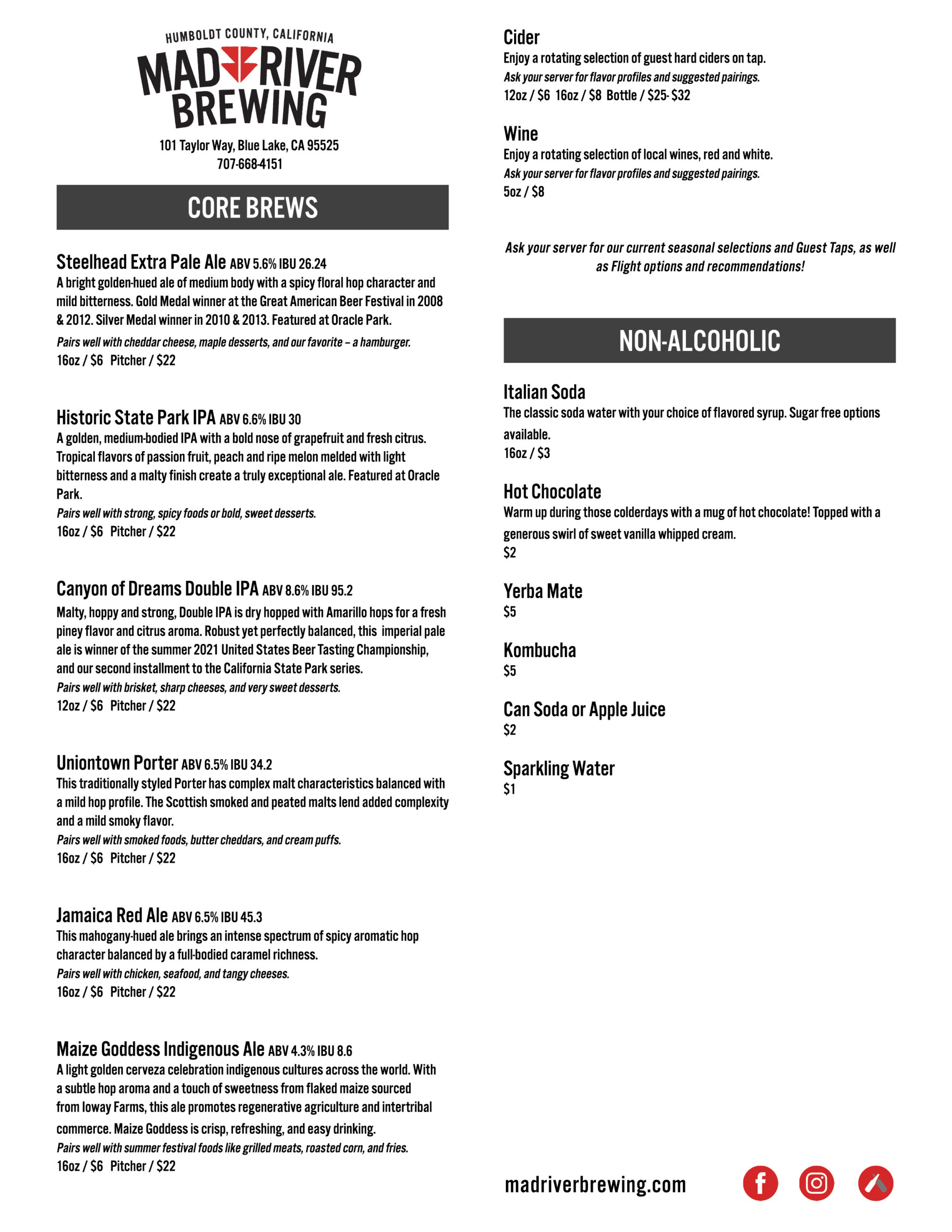 TAP ROOM – Paskenta Mad River Brewing